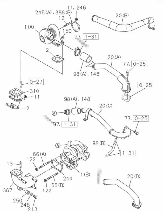 RHB6 Turbo EX120-1 Excavator Spare Parts 894418-3200 8944183200 ...