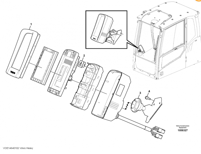 EC300D EC140D EC170D EC200D Excavator Display Panel Monitor VOE14640102 ...