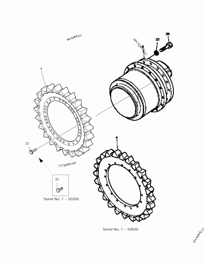 Komatsu Excavator Travelling Motors GM35VL Final Drive Assembly