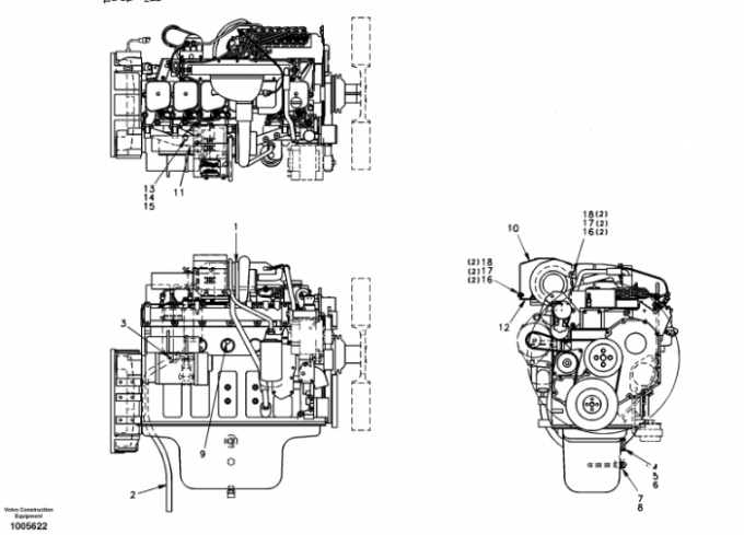 Excavator Part Engine Assy EC210 D6D Diesel Engine Assembly SA 1111-00313
