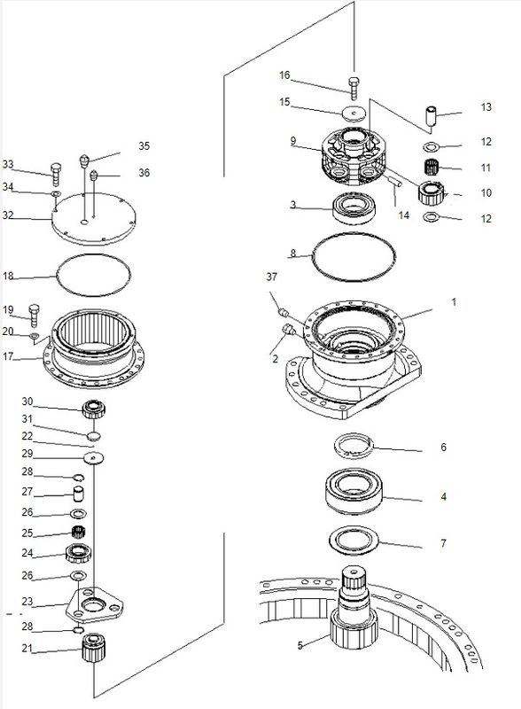 Belparts Excavator Swing Gearbox PC220-7 For Komatsu Swing Reduction ...